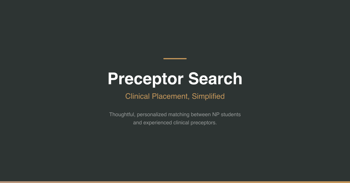 Preceptor Search — Clinical Placement, Simplified